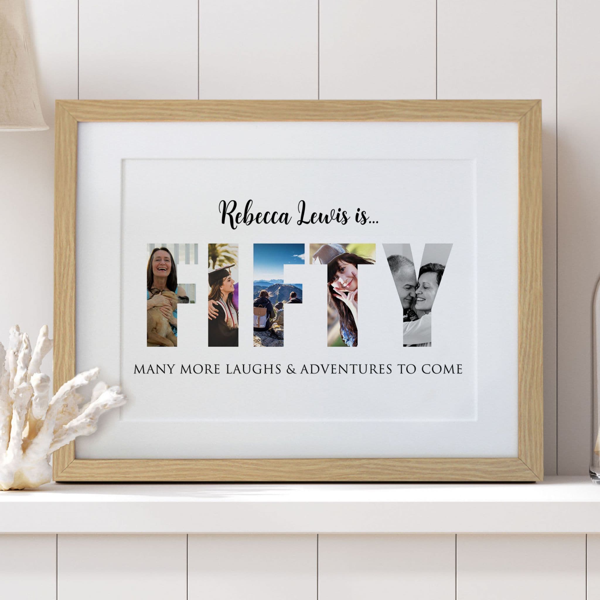 Personalised Photos Inside Fifty Birthday Collage