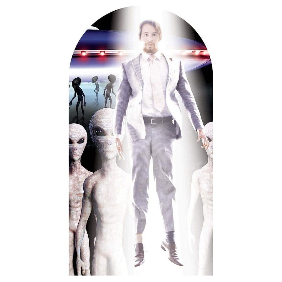 ALIEN ABDUCTION STAND IN LIFE SIZE CARDBOARD CUT OUT