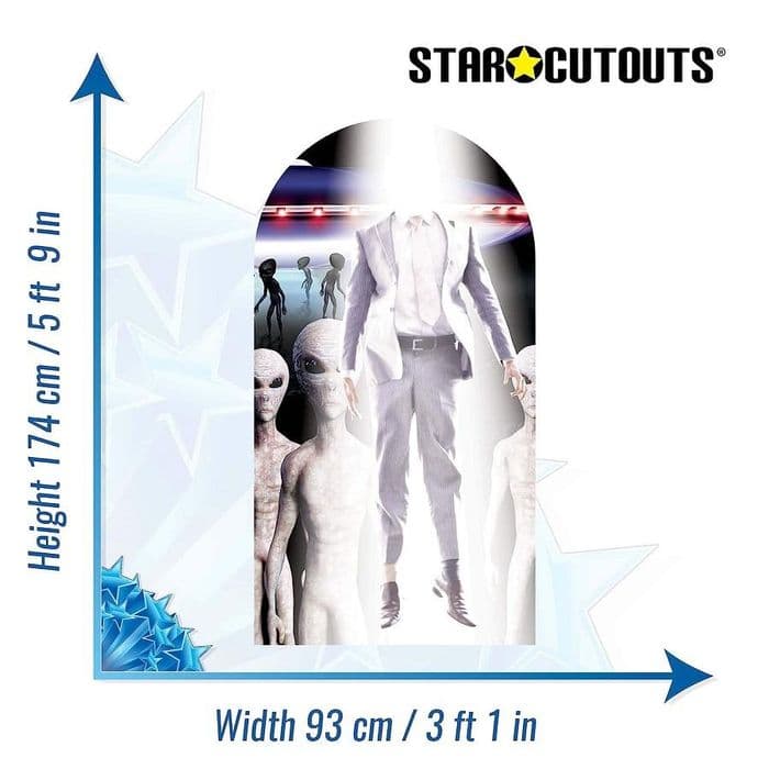 ALIEN ABDUCTION STAND IN LIFE SIZE CARDBOARD CUT OUT