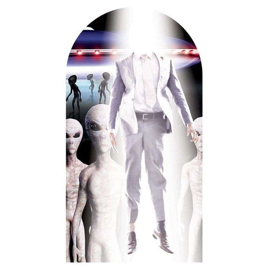 ALIEN ABDUCTION STAND IN LIFE SIZE CARDBOARD CUT OUT