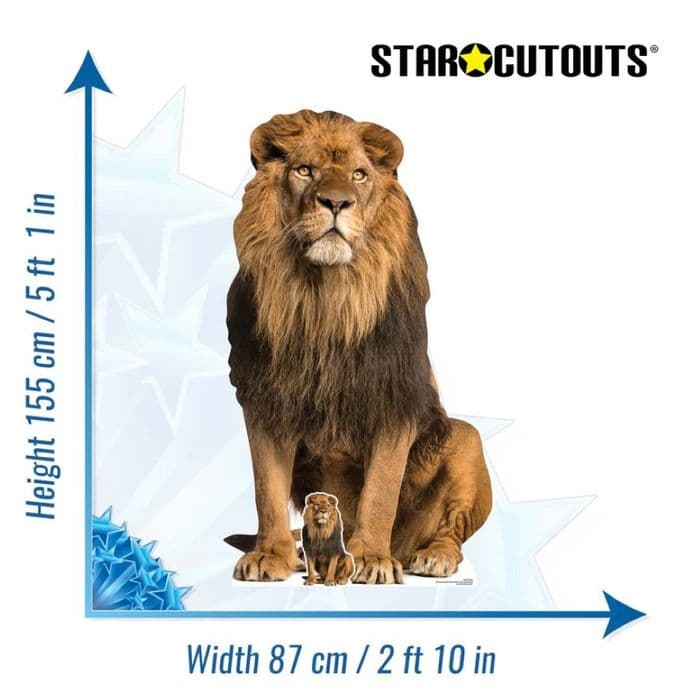 ANIMALS LION SITTING CARDBOARD CUT OUT