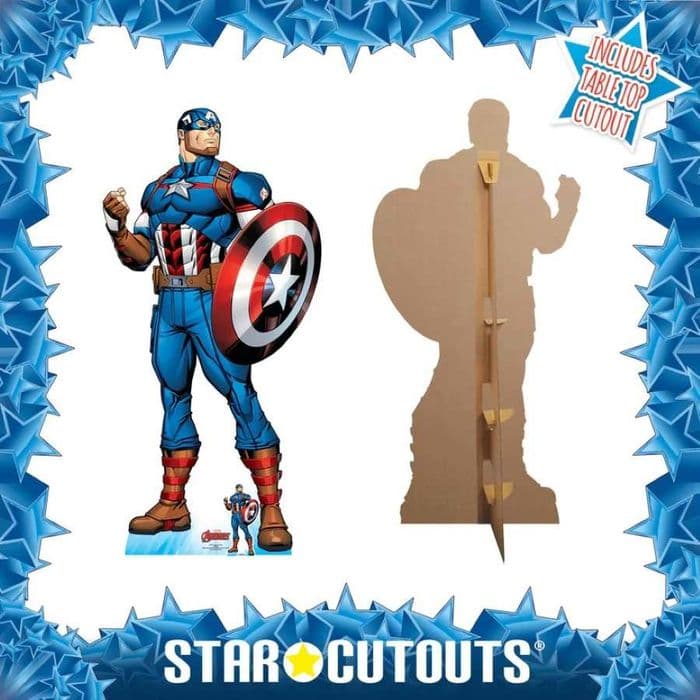 AVENGERS CAPTAIN AMERICA SUPERHERO LIFE SIZE CARDBOARD CUT OUT