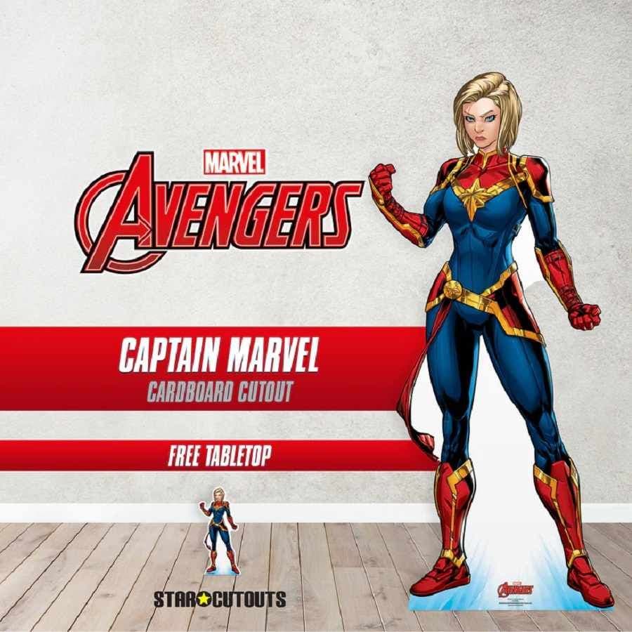 AVENGERS CAPTAIN MARVEL COMIC STYLE CARDBOARD CUT OUT