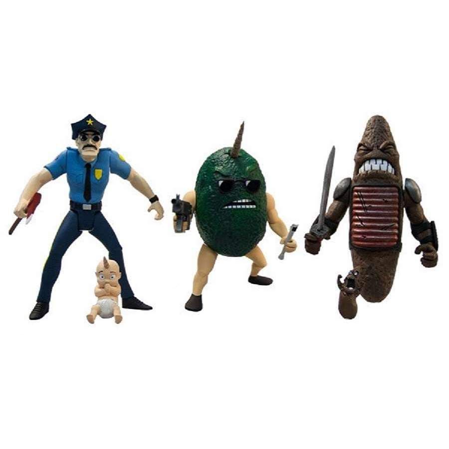 AXE COP SERIES 1 - 4" ACTION FIGURES FULL SET FROM MEZCO TOYZ