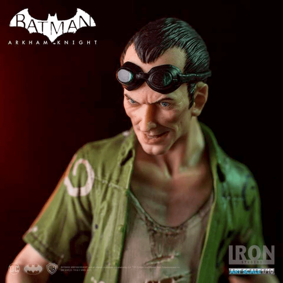 BATMAN ARKHAM KNIGHT THE RIDDLER 1 10 ART SCALE STATUE FROM IRON STUDIOS
