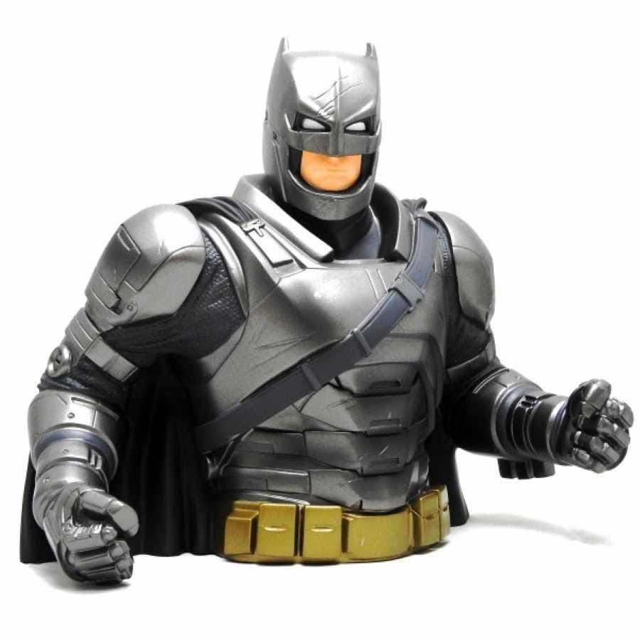 BATMAN V SUPERMAN ARMOURED BATMAN BUST BANK FROM MONOGRAM INTERNATIONAL