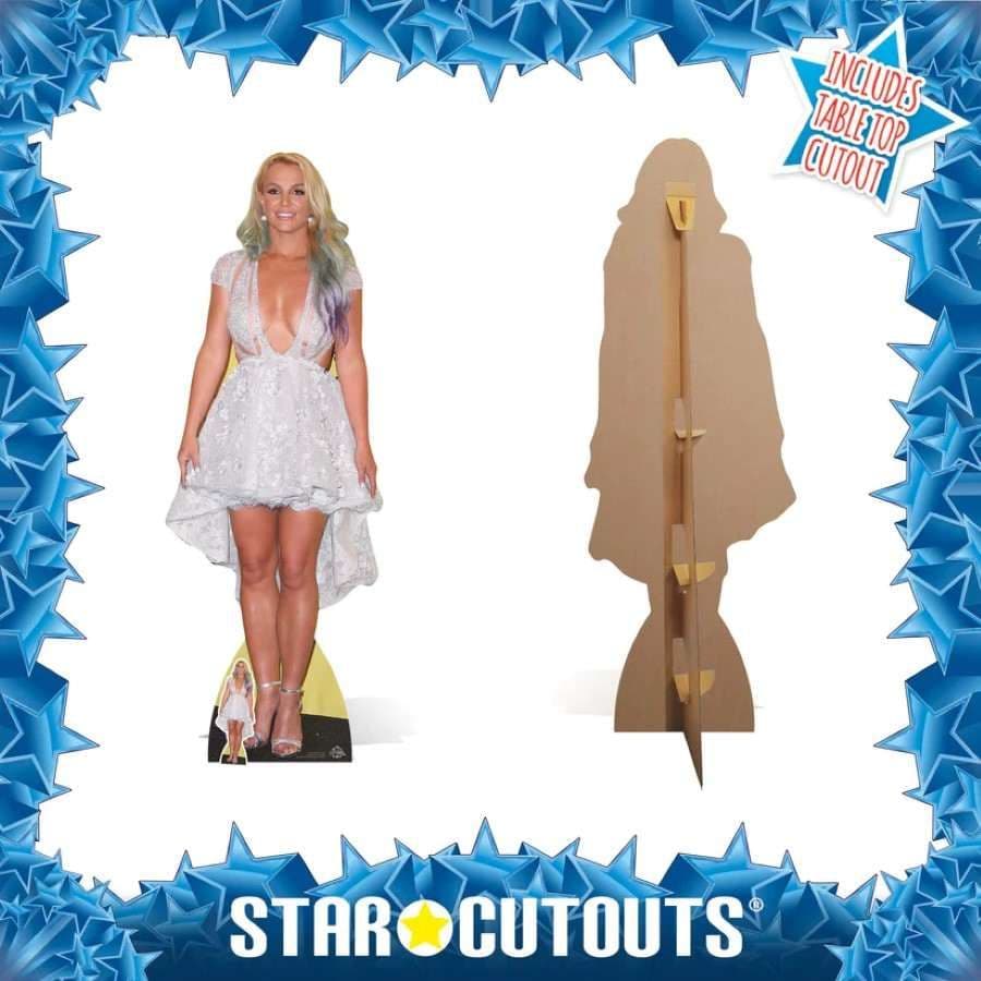 BRITNEY SPEARS IN WHITE DRESS LIFE SIZE CARDBOARD CUT OUT