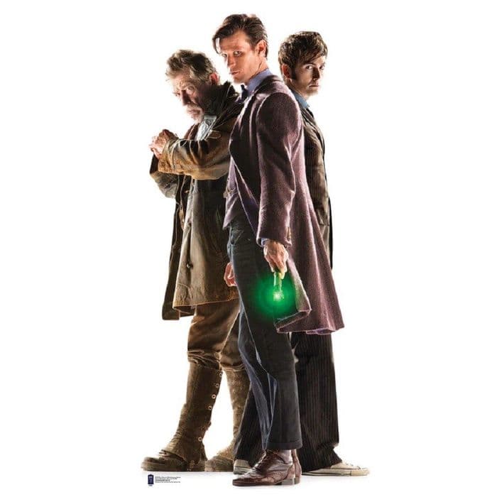 DOCTOR WHO 3 DOCTORS 50TH ANNIVERSARY LIFE SIZE CARDBOARD CUT OUT