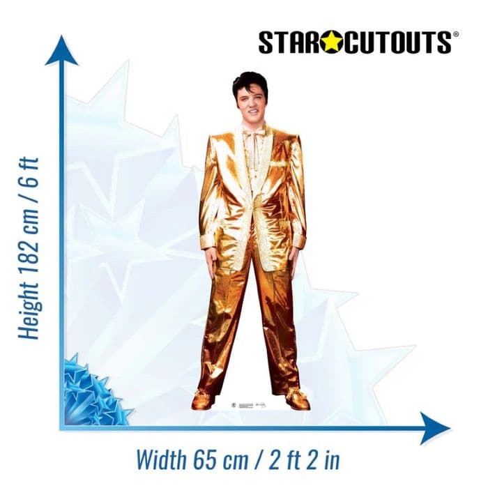ELVIS PRESLEY IN GOLD SUIT LIFE SIZE CARDBOARD CUT OUT