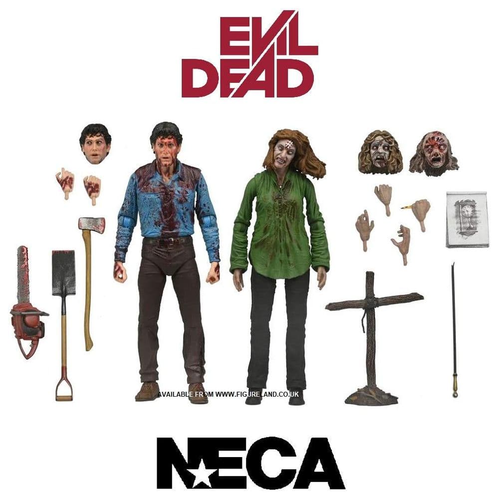 EVIL DEAD BLOODY ASH AND CHERYL WILLIAMS ULTIMATE 7 INCH SCALE ACTION FIGURE 2 PACK FROM NECA