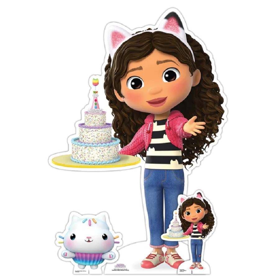 GABBY S DOLLHOUSE GABBY WITH CAKE CARDBOARD CUT OUT