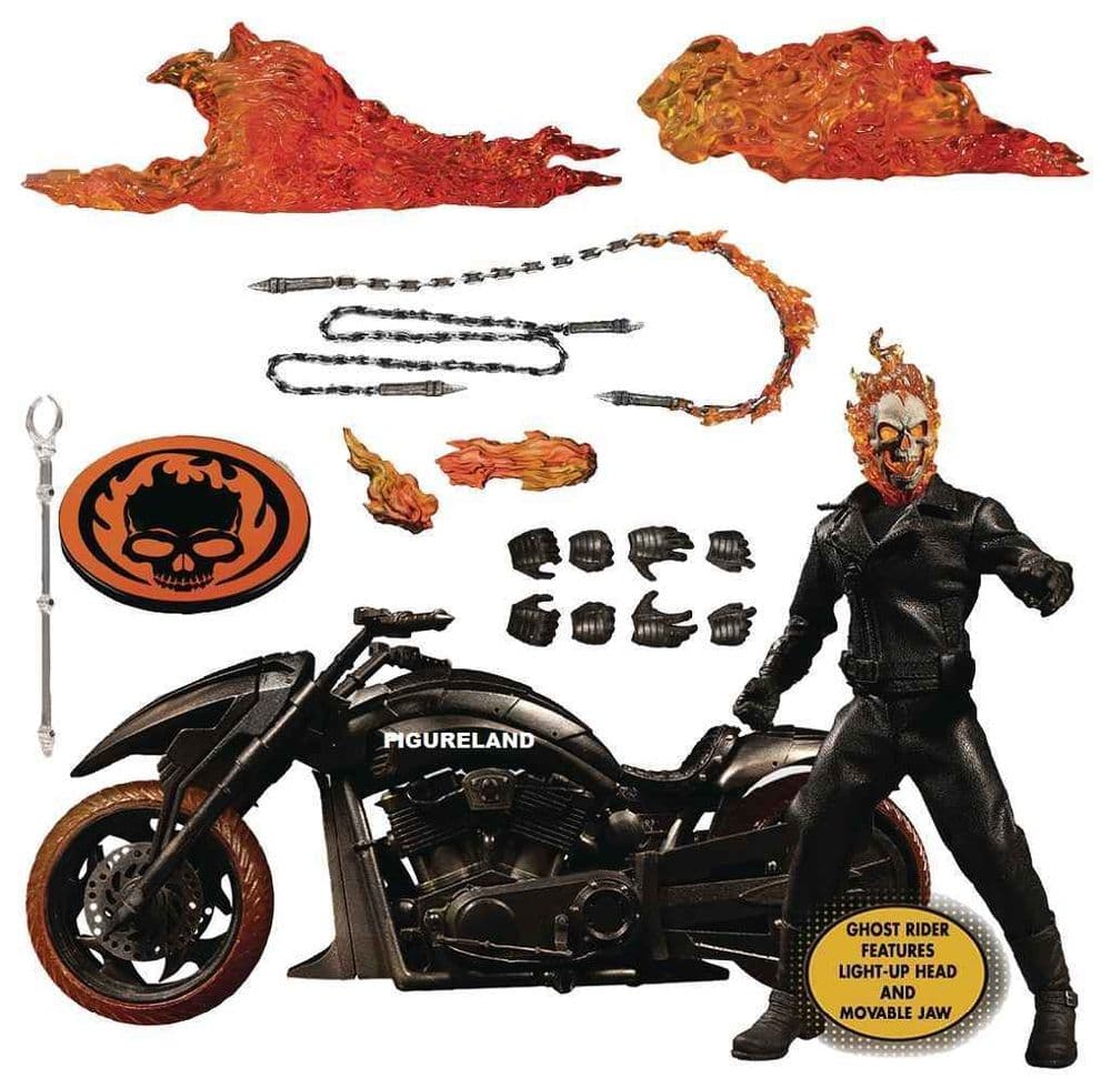 GHOST RIDER AND HELL CYCLE ONE 12 COLLECTIVE SET FROM MEZCO TOYZ