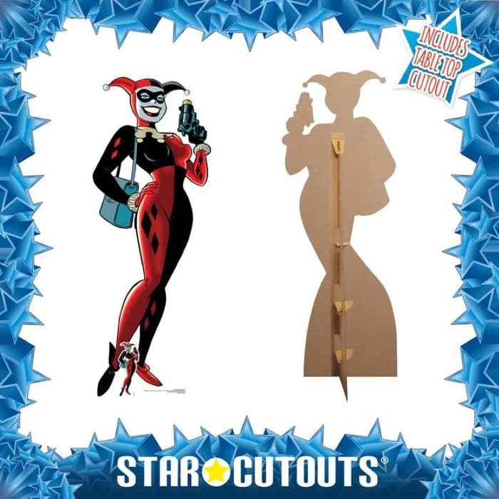 HARLEY QUINN CLASSIC GUN LIFE SIZE CARDBOARD CUT OUT