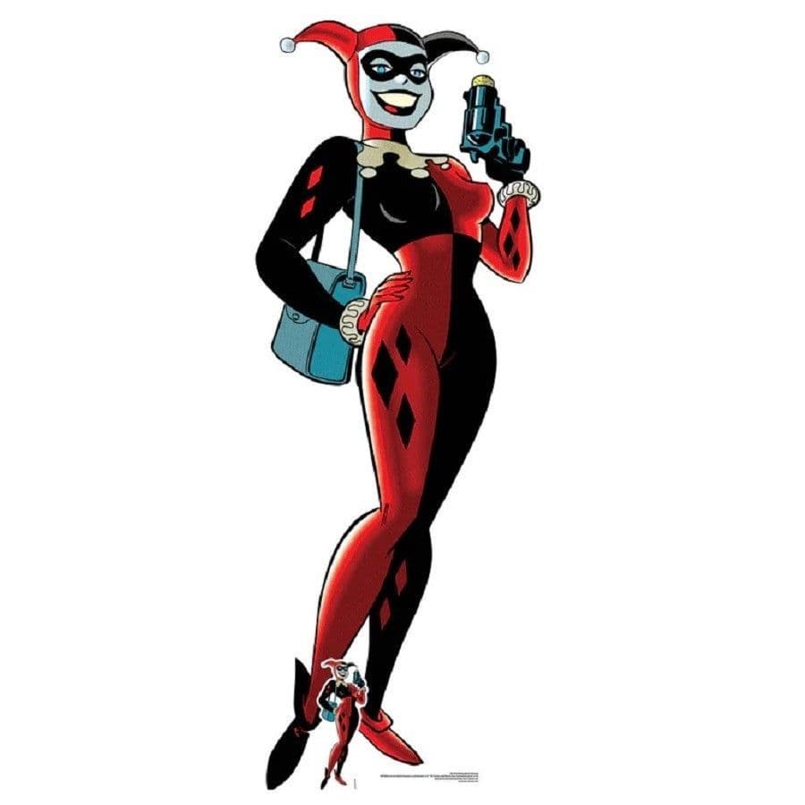 HARLEY QUINN CLASSIC GUN LIFE SIZE CARDBOARD CUT OUT