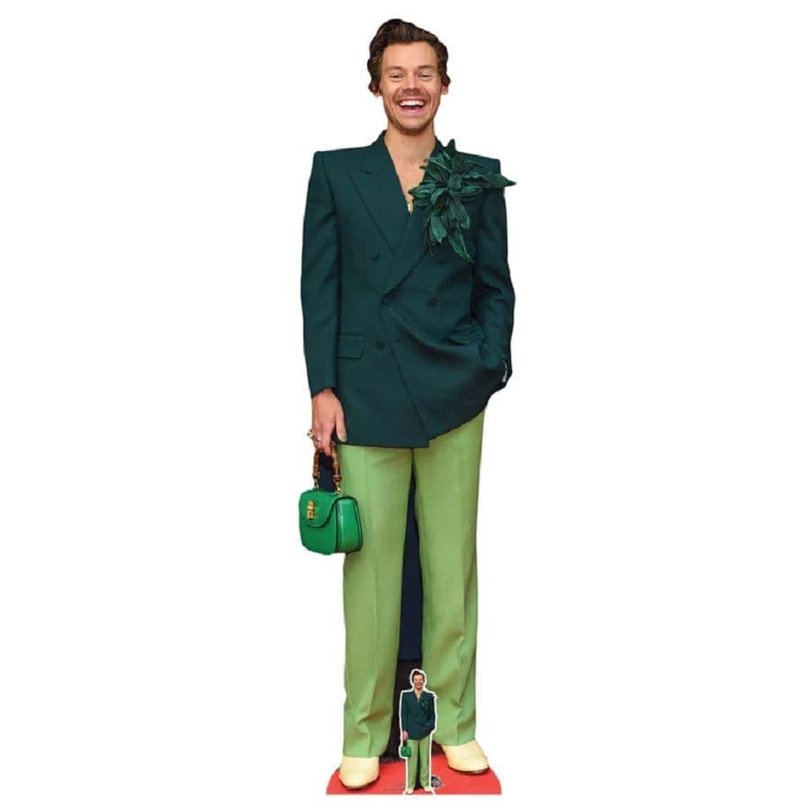 HARRY STYLES IN GREEN LIFE SIZE CARDBOARD CUT OUT