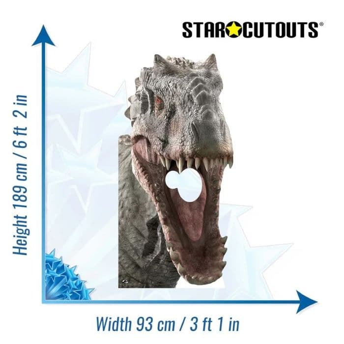 JURASSIC WORLD INDOMINUS REX DINOSAUR STAND IN CARDBOARD CUT OUT