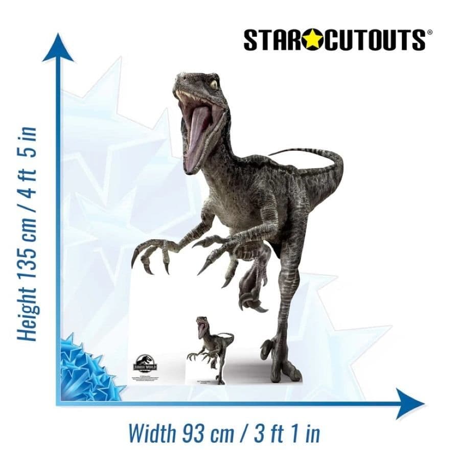 JURASSIC WORLD RAPTOR BLUE DINOSAUR CARDBOARD CUT OUT