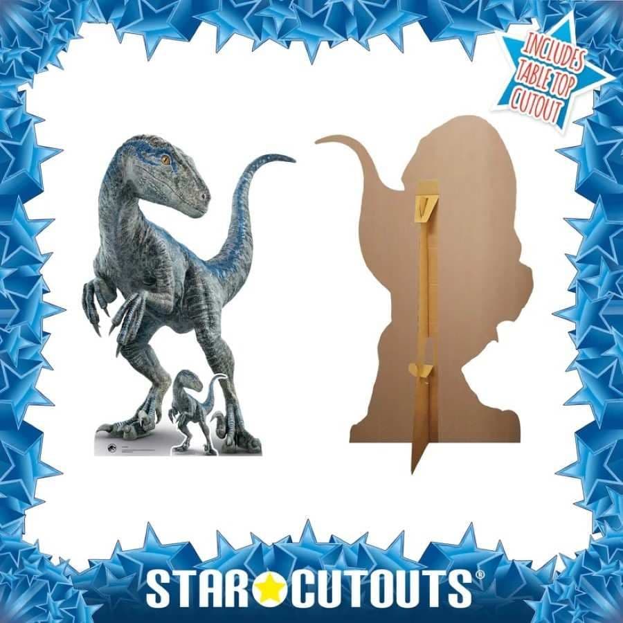 JURASSIC WORLD RAPTOR BLUE MOTHER DINOSAUR CARDBOARD CUT OUT