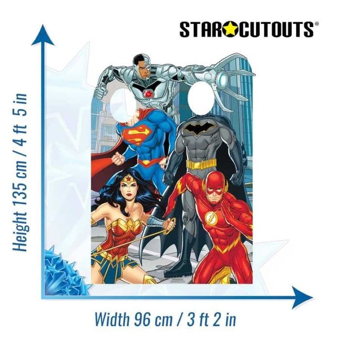 JUSTICE LEAGUE ANIMATED STAND IN CHILD SIZE CARDBOARD CUT OUT