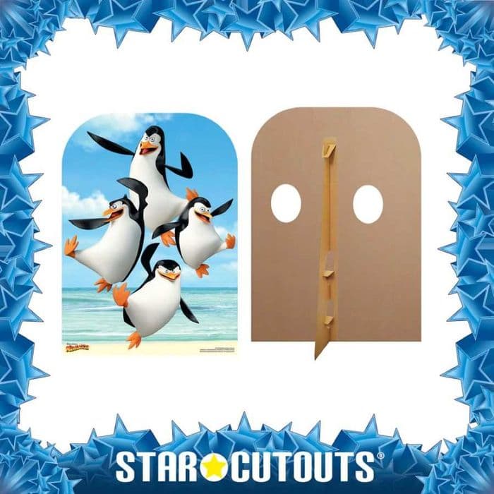 MADAGASCAR PENGUINS STAND IN CHILD SIZE CARDBOARD CUT OUT