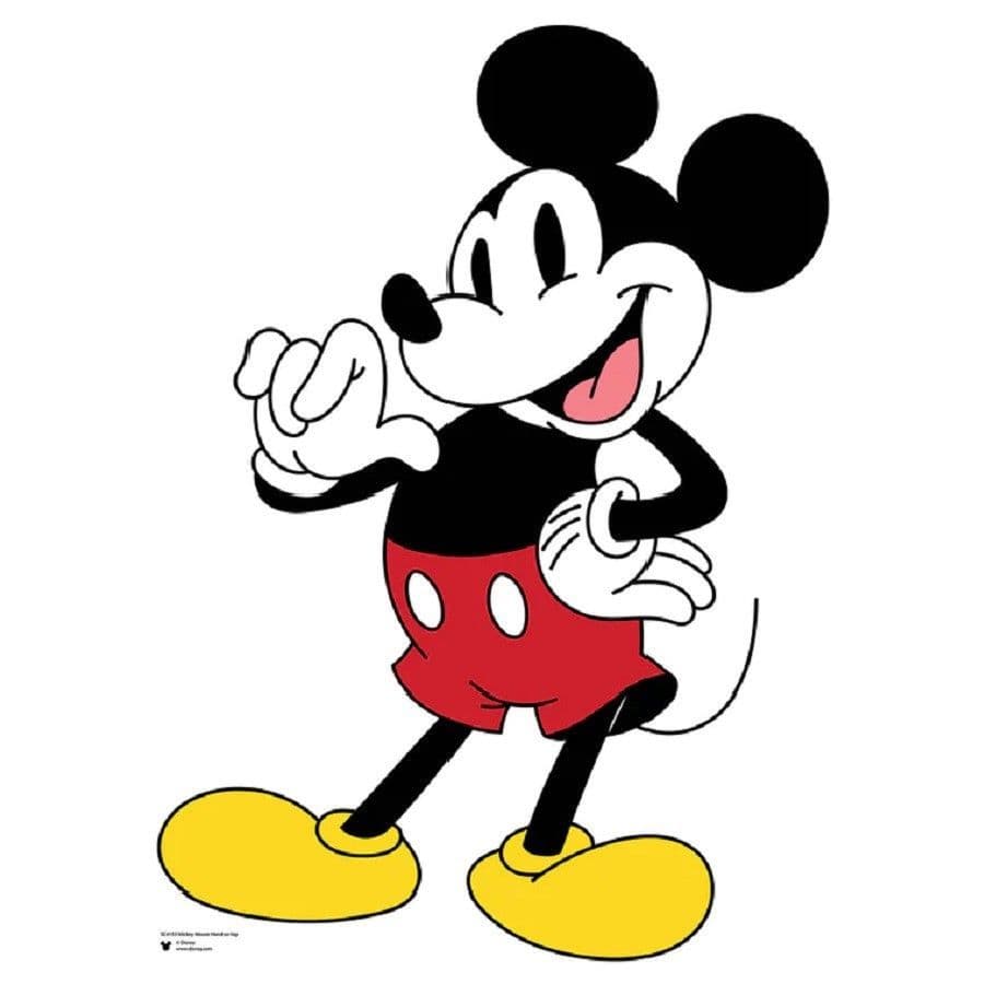 MICKEY MOUSE SMILE RETRO DISNEY CARDBOARD CUT OUT