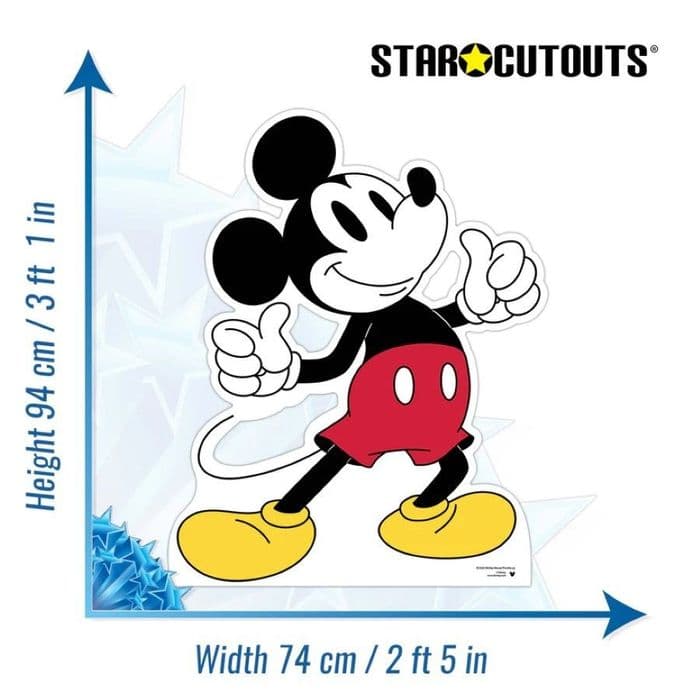 MICKEY MOUSE THUMBS UP RETRO DISNEY CARDBOARD CUT OUT