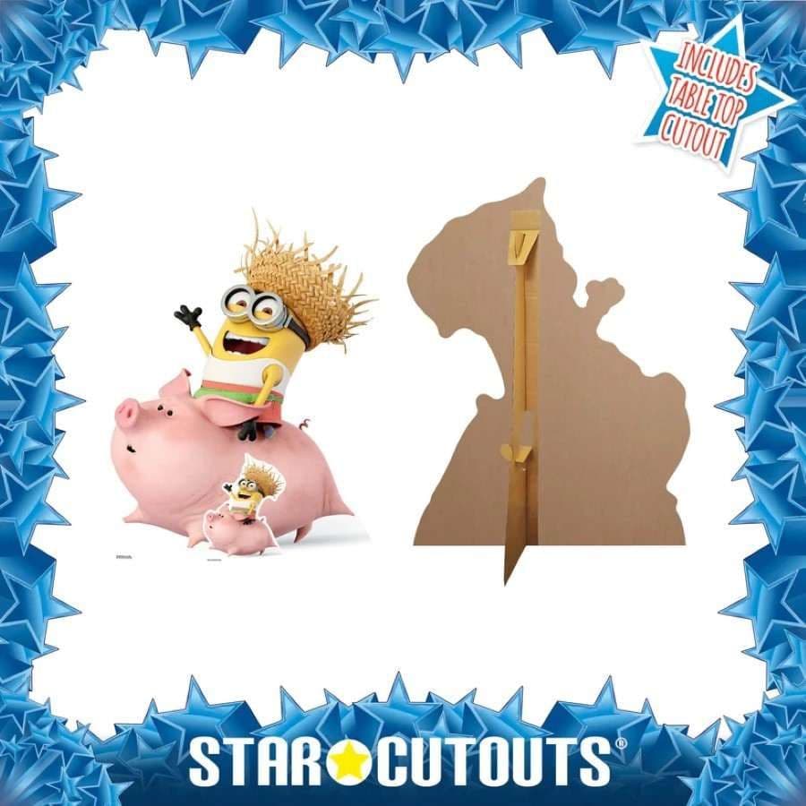 MINIONS DAVE RIDING PIG CARDBOARD CUT OUT