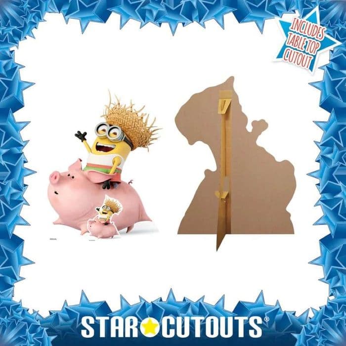 MINIONS DAVE RIDING PIG CARDBOARD CUT OUT