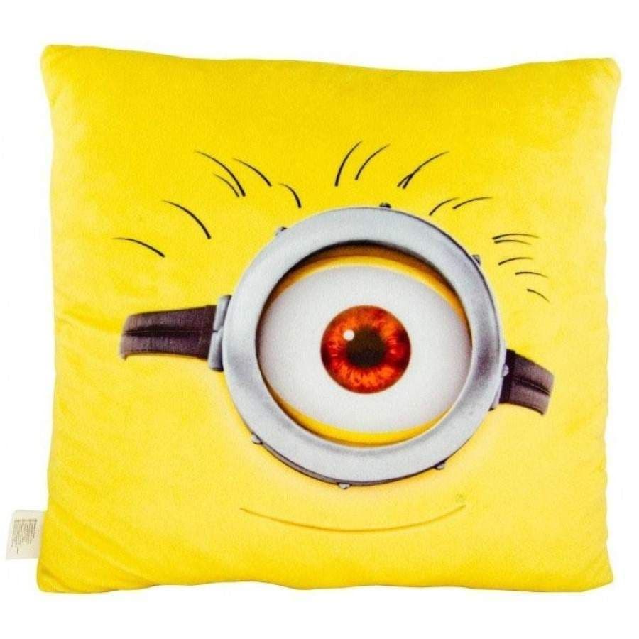 MINIONS FACE PLUSH SQUARE CUSHION FROM UNITED LABELS