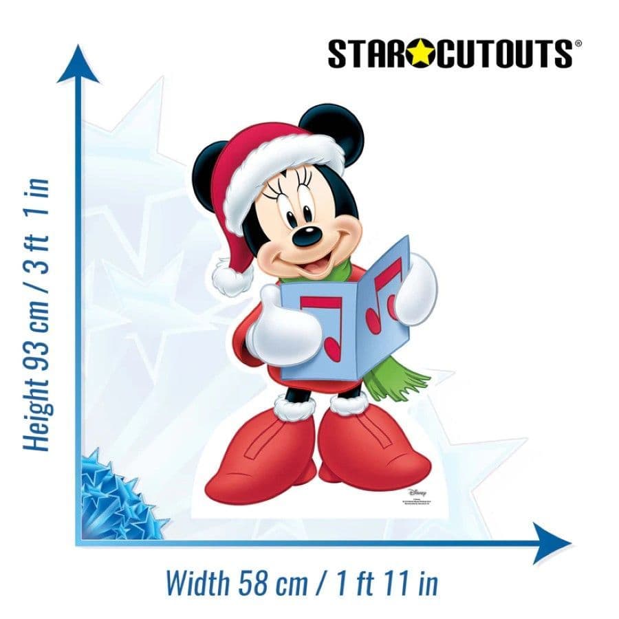 MINNIE MOUSE CHRISTMAS SINGING DISNEY CARDBOARD CUT OUT