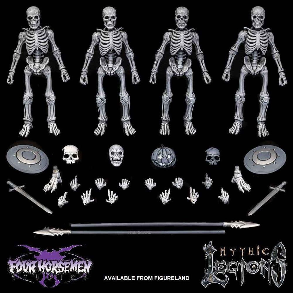 MYTHIC LEGIONS GRAVEYARD SKELETONS ACTION FIGURES 4 PACK FROM FOUR ...