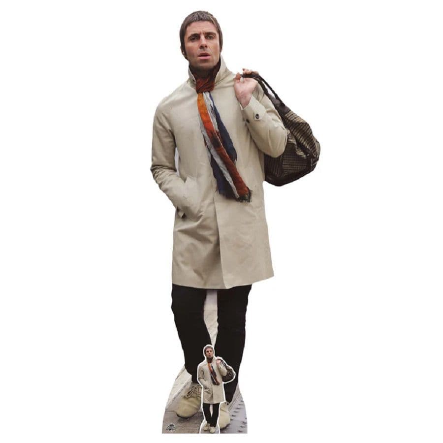 OASIS LIAM GALLAGHER IN CREAM JACKET LIFE SIZE CARDBOARD CUT OUT