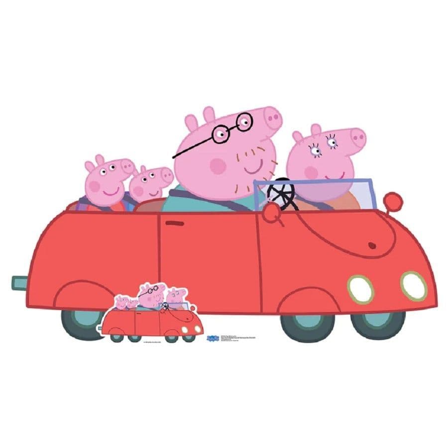 PEPPA PIG FAMILY CAR CARDBOARD CUT OUT