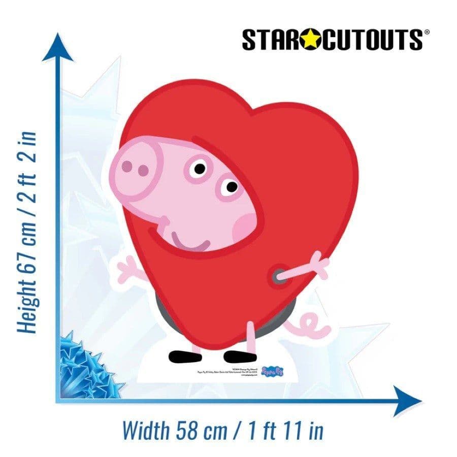 PEPPA PIG GEORGE PIG HEART CARDBOARD CUT OUT