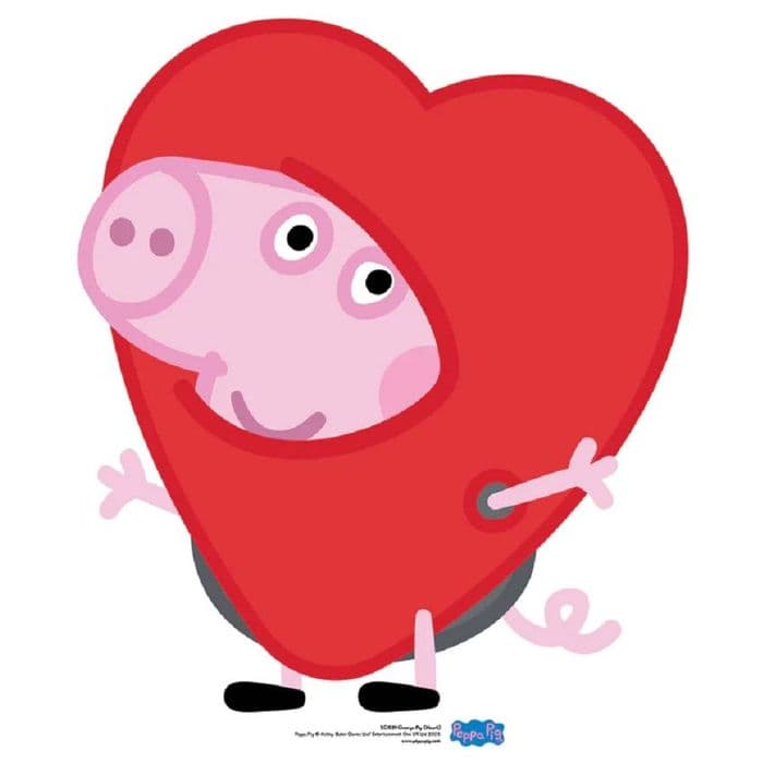PEPPA PIG GEORGE PIG HEART CARDBOARD CUT OUT