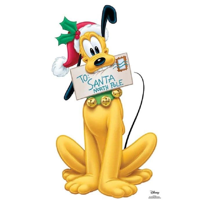 PLUTO CHRISTMAS DISNEY CARDBOARD CUT OUT
