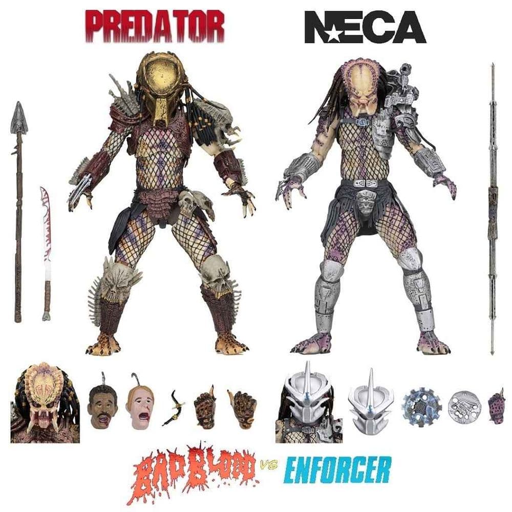 PREDATOR 7" SCALE ULTIMATE BAD BLOOD VS ENFORCER ACTION FIGURES 2 PACK ...
