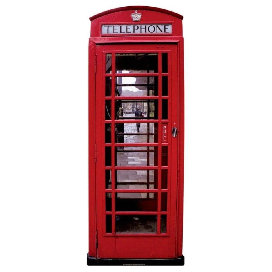 RED TELEPHONE BOX LANDMARK CARDBOARD CUT OUT