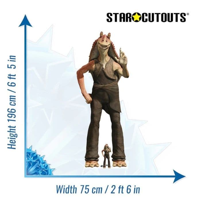 STAR WARS JAR JAR BINKS LIFE SIZE CARDBOARD CUT OUT