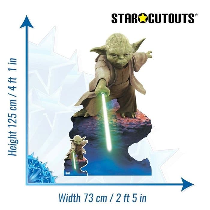 STAR WARS YODA WITH LIGHTSABER LIFE SIZE CARDBOARD CUT OUT