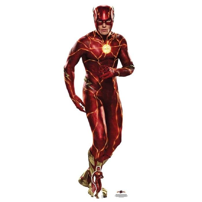 THE FLASH EZRA MILLER ACTION POSE LIFE SIZE CARDBOARD CUT OUT