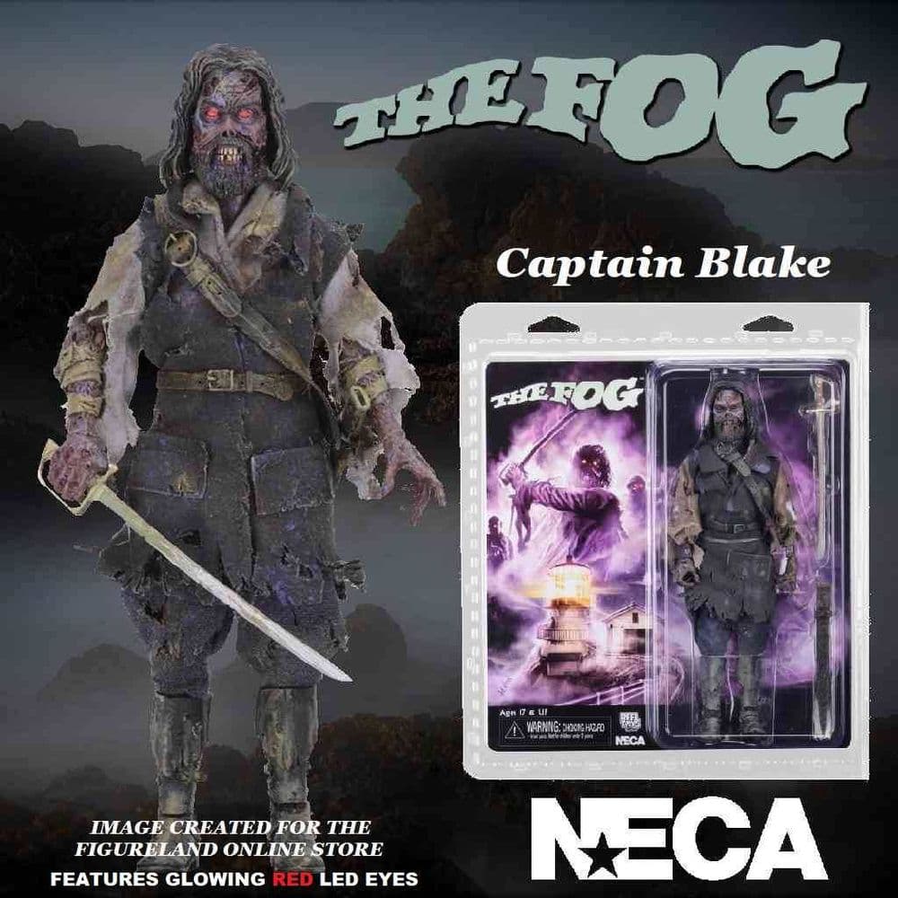 THE FOG CAPTAIN BLAKE 8" CLOTHED ACTION FIGURE WITH RED LED EYES FROM NECA