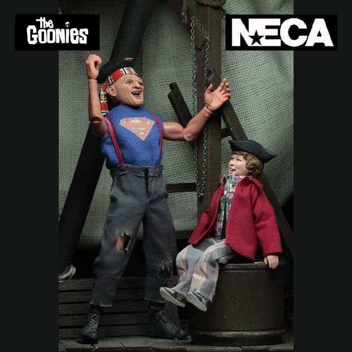 THE GOONIES 8" SLOTH AND 5" CHUNK CLOTHED ACTION FIGURES 2 PACK FROM NECA