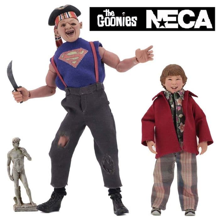 THE GOONIES 8" SLOTH AND 5" CHUNK CLOTHED ACTION FIGURES 2 PACK FROM NECA
