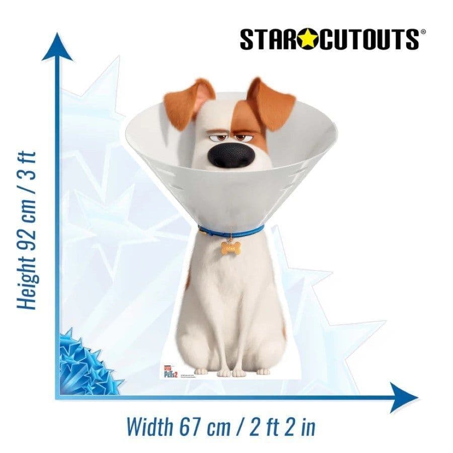 THE SECRET LIFE OF PETS MAX WITH CONE COLLAR CARDBOARD CUT OUT