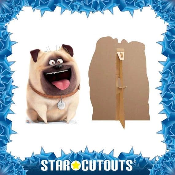 THE SECRET LIFE OF PETS MEL PUG DOG CARDBOARD CUT OUT