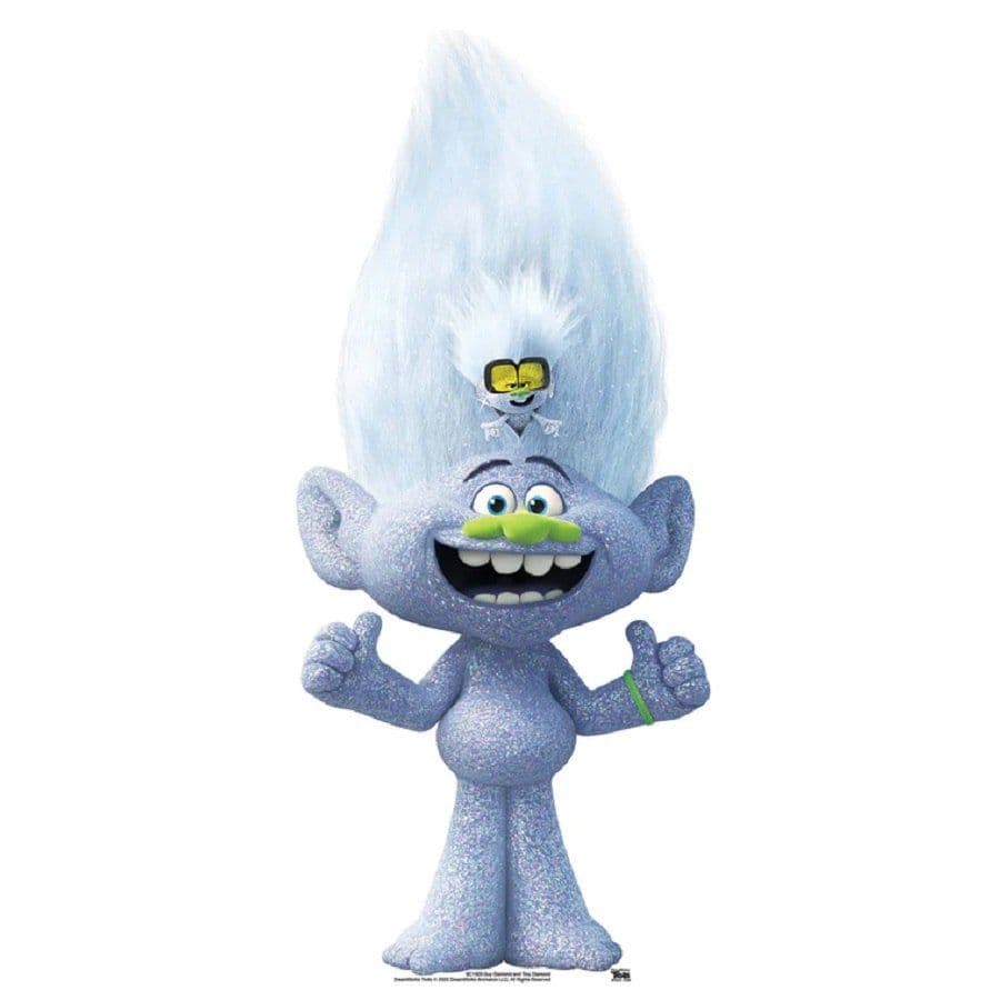 TROLLS DIAMOND GUY WITH TINY TROLL CARDBOARD CUT OUT