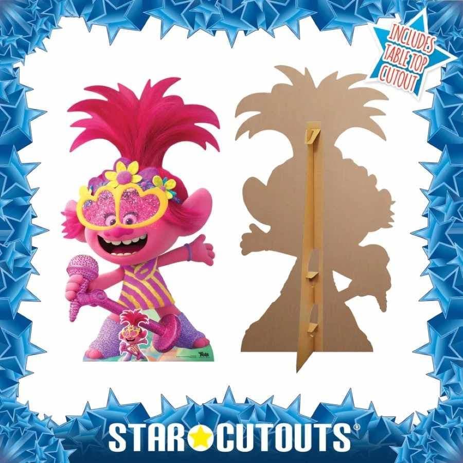 TROLLS POPPY MICROPHONE AND HEART GLASSES LARGE SIZE CARDBOARD CUT OUT