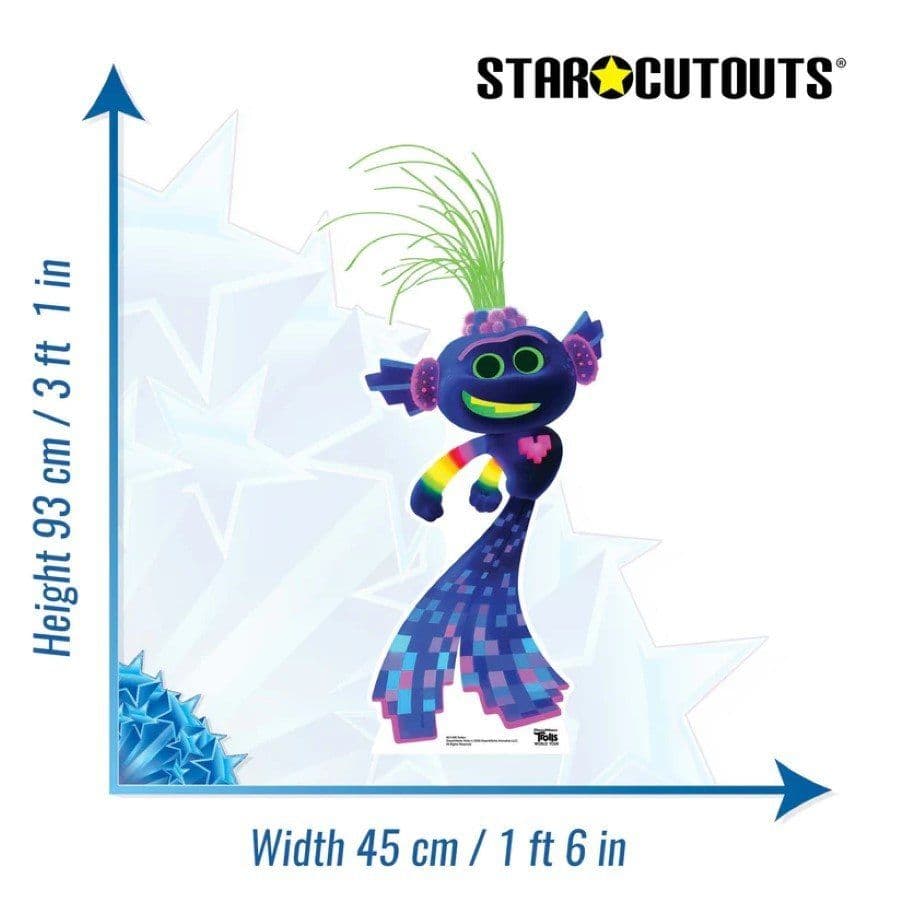 Trolls Trollex Techno Cardboard Cut Out