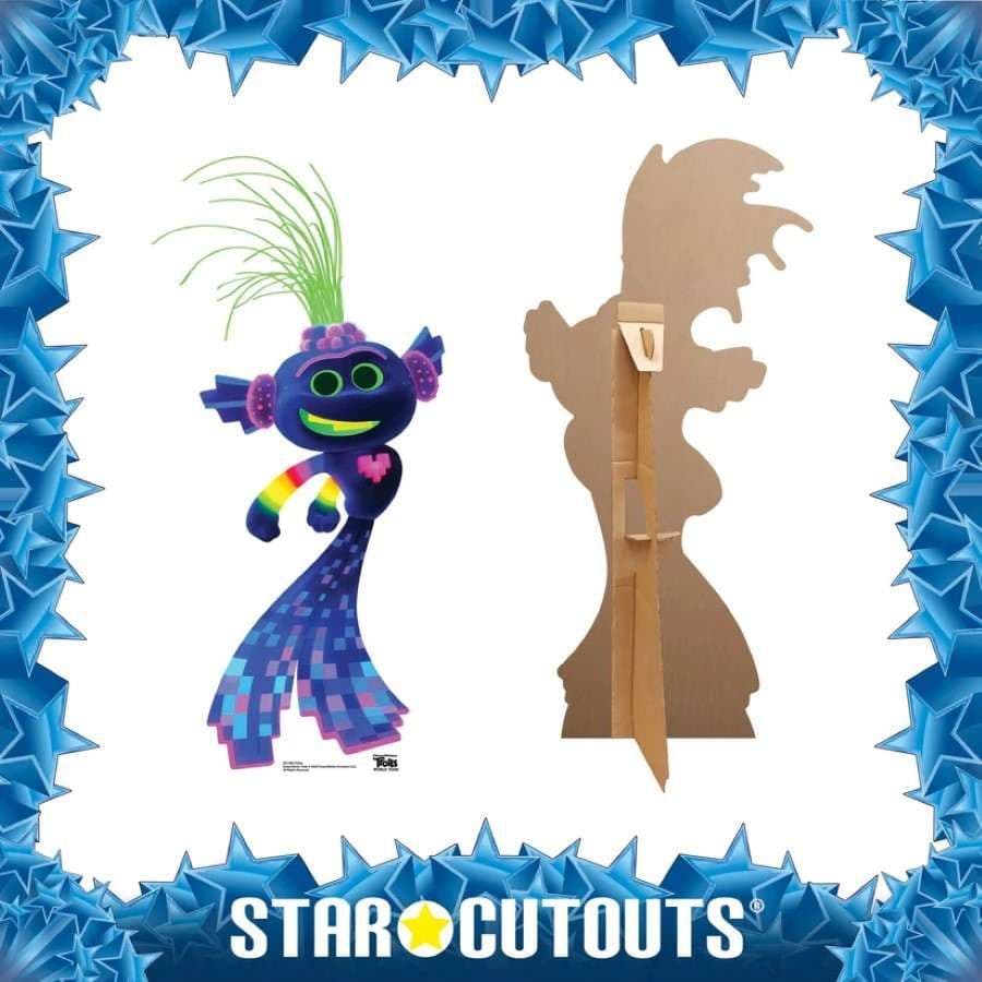 TROLLS TROLLEX TECHNO CARDBOARD CUT OUT